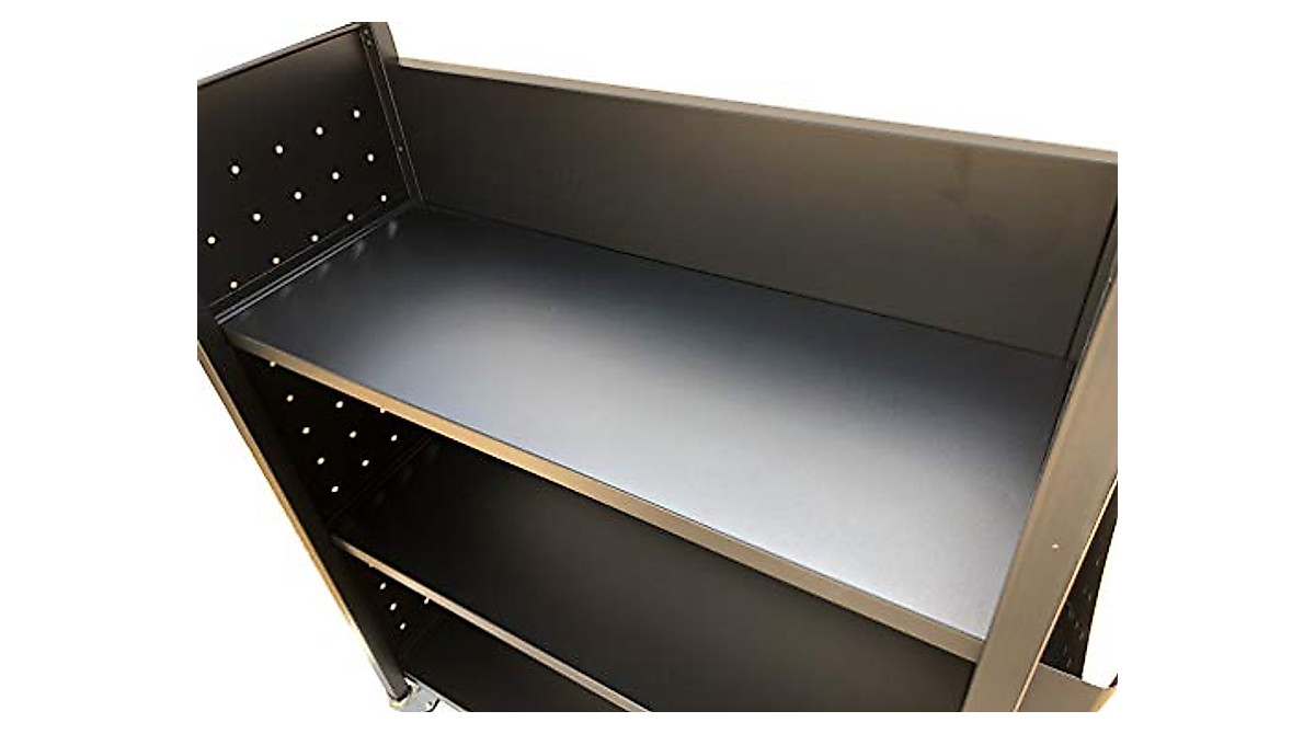 Workington Book Truck with 3 Flat Shelves & Casters
