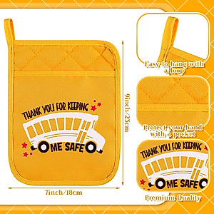 Rtteri 6 Pcs Bus Driver Appreciation Gifts Pot Holder Baking Kit and Silicone Spatula for School Bus Driver Gifts Teacher Appreciation Present Thanks for The Sweet Ride