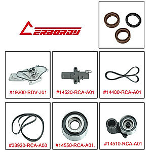 cerbordy Timing Belt Kit w/Water Pump Compatible with 2003-2018 Honda Accord Crosstour Odyssey Pilot Ridgeline MDX RDX RL TL TSX ZDX Saturn Vue 3.0L 3.5L 3.7L, Replaces TKH002 TCKWP329 19200-RDV-J01