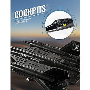 SEMKY Military Series SR-71 Reconnaissance Aircraft Jet Blackbird Air Force Building Block Set (183 Pieces) -Building and Military Toys Gifts for Kid and Adult