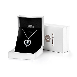 Heart Jewelry Necklaces for Women 925 Sterling Silver Birthstone Necklace Birthday Gifts for Women Wife Mom