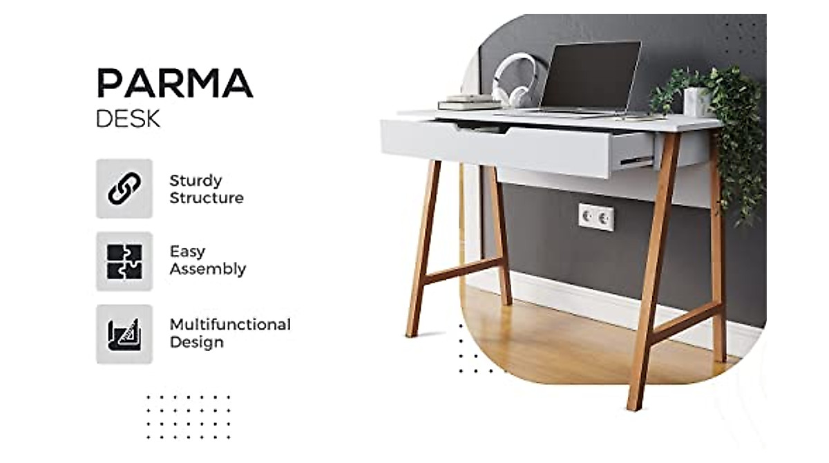 Modern 42" Parma Desk for Home & Office - Stylish Storage