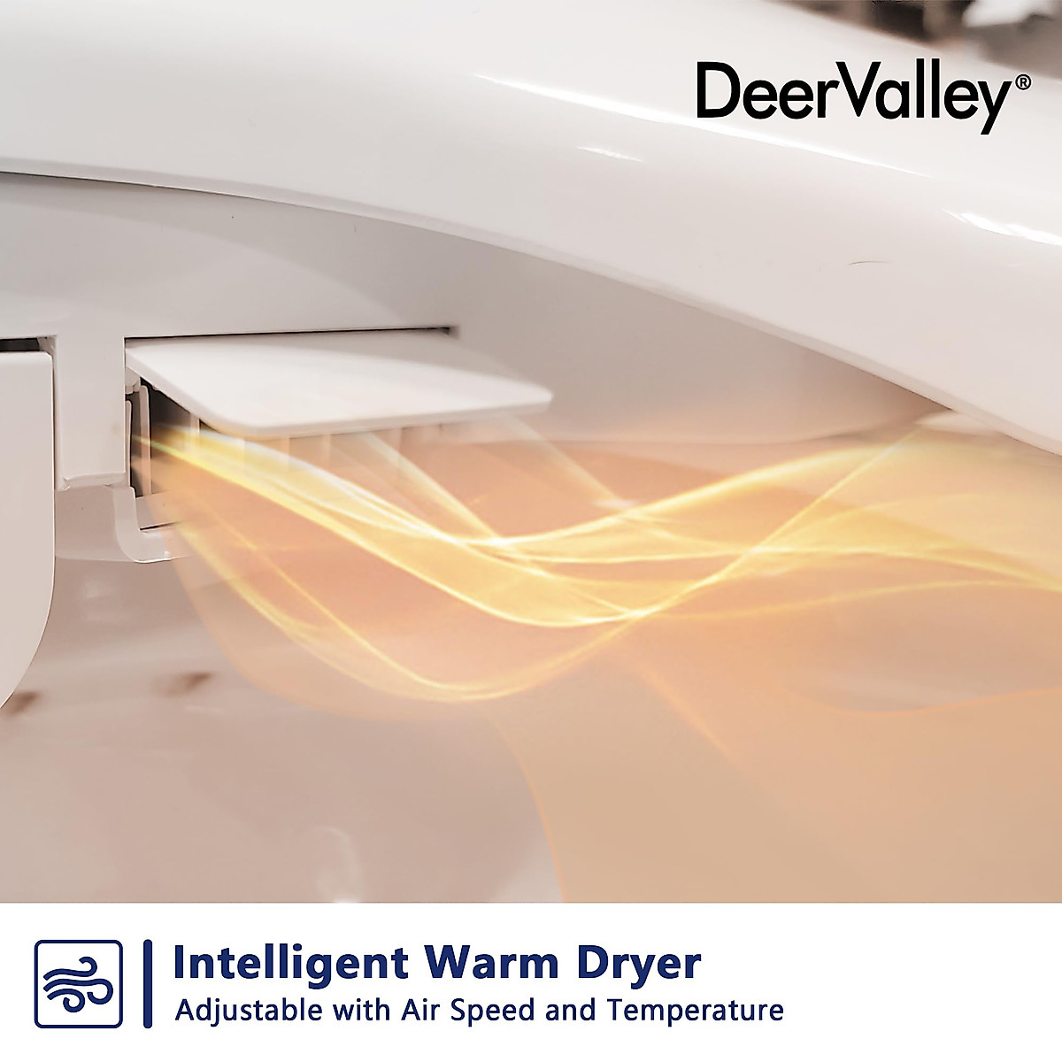 Bidet Seats, DeerValley DV-1S0018 Electronic Bidet Toilet Seat, Smart Toilet Seat with Sensor Seat Heating, Warm Air Dryer, Nightlight, Multiple Wash Methods, Self-Cleaning Nozzle, White