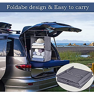 KEETDY 43" Hanging Garment Bags for Closet Storage and 2-Shelf Small Hanging Closet Organizers