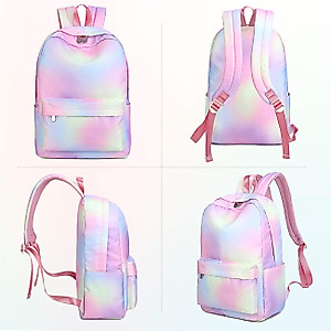 Xinveen Rainbow Laptop Backpack Kids School Bag Gift for Teen Girls Womens
