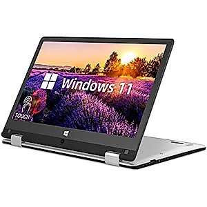 MELIUNA 2 in 1 Laptop Computer, 11.6" Touchscreen FHD Display, Intel Celeron N4000, 4GB DDR4, 128GB eMMC, Intel UHD Graphics 600, Window 11 Laptop, Quad-Core, USB3.0, Supports 1TB SSD Espandsion