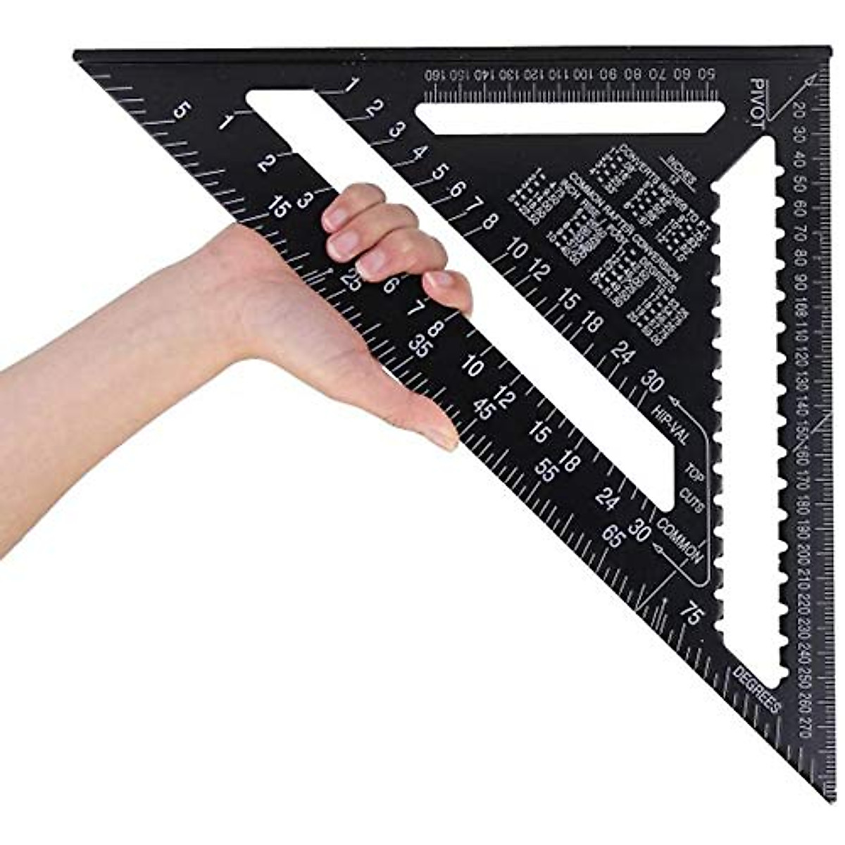 12inch Rafter Square Carpenter Square Aluminum Square Layout Tool with Black Oxide Finish