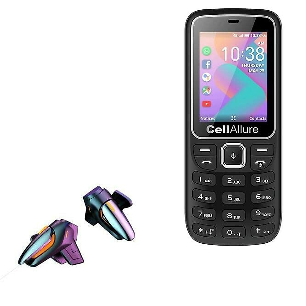 BoxWave Gaming Gear for CellAllure Smart Temp (Gaming Gear by BoxWave) - Touchscreen QuickTrigger, Trigger Buttons Quick Gaming Mobile FPS for CellAllure Smart Temp - Jet Black