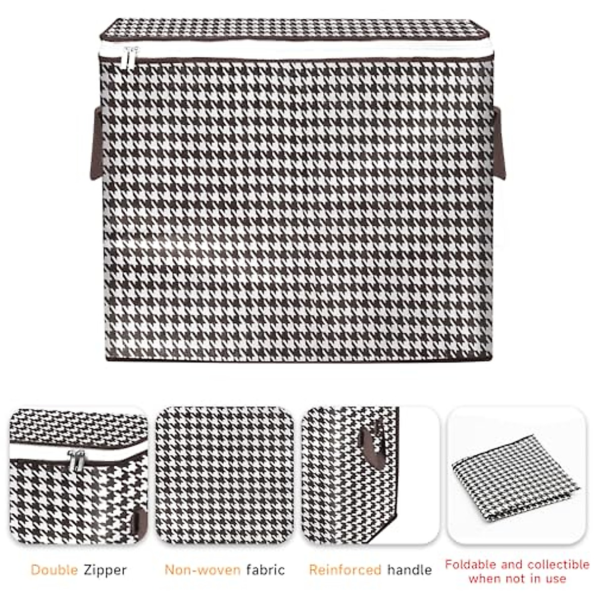 6 Pack Foldable Large Capacity Clothes Storage Bag Organizer for Comforters, Blankets, Bedding, Foldable with Sturdy Zipper and Handle 100L