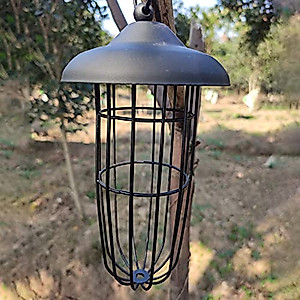 Haokaini Outdoor Bird Feeder, Wild Bird Feeder Tube Metal Mesh Hanging Fat Ball Holder Bird Feed Dispenser for Garden Backyard Outside