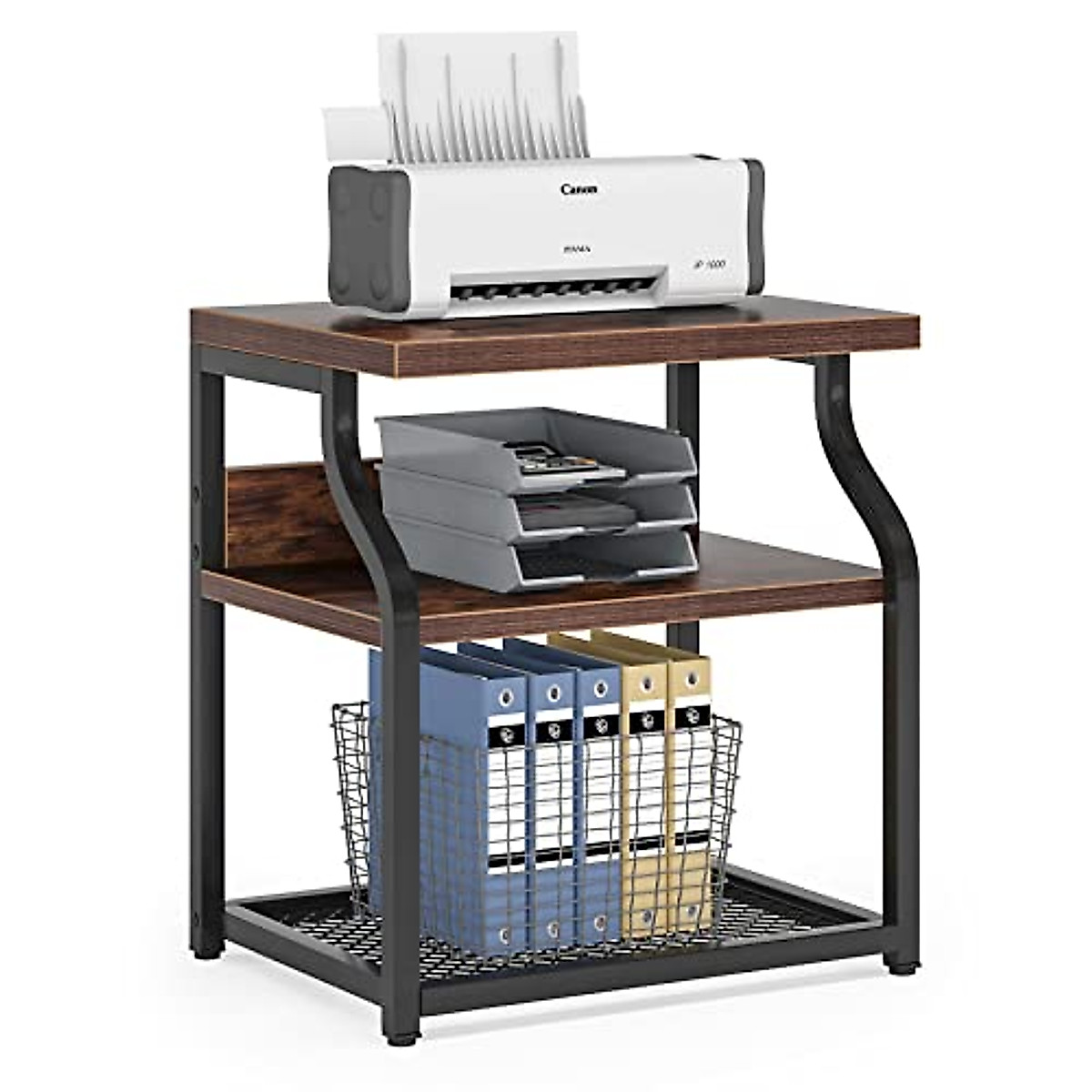 Tribesigns Rustic Printer Stand | Storage for Home Office
