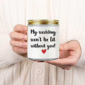 LEADO Scented Candles - Bridesmaid Gifts, Bridesmaid Proposal Gifts - Funny Maid of Honor Gifts for Wedding Party - Thanks You Gifts for Bridesmaids, Matrons of Honor, Junior Bridesmaid Gifts