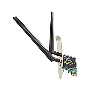 ASUS AC750 Dual Band PCIe WiFi Adapter (PCE-AC51) - Compatible with PCIe x1/x16 slot, Detachable Antennas for Flexible Placement, Easy Setup, Supports Window Windows 10/8.1/7, Linux