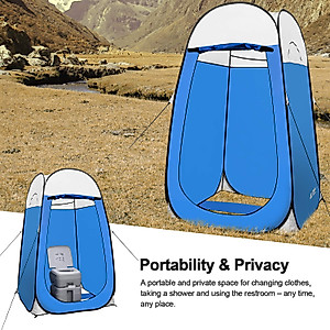Leader Accessories Pop Up Shower Tent Dressing Changing Tent Pod Toilet Tent 4' x 4' x 78"(H) Big Size (Blue)