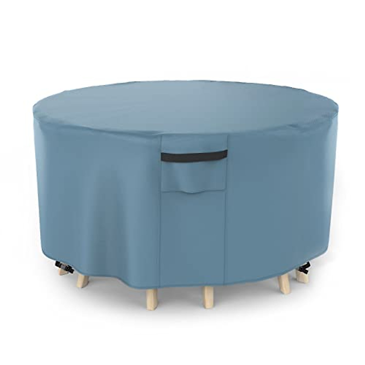 MUTUSHI Round Patio Furniture Covers Waterproof, 110" Dia x 28" H, Outdoor Furniture Cover, Heavy Duty Patio Covers for Table and Chairs, Round Outdoor Dining Set Cover -Twilight Blue