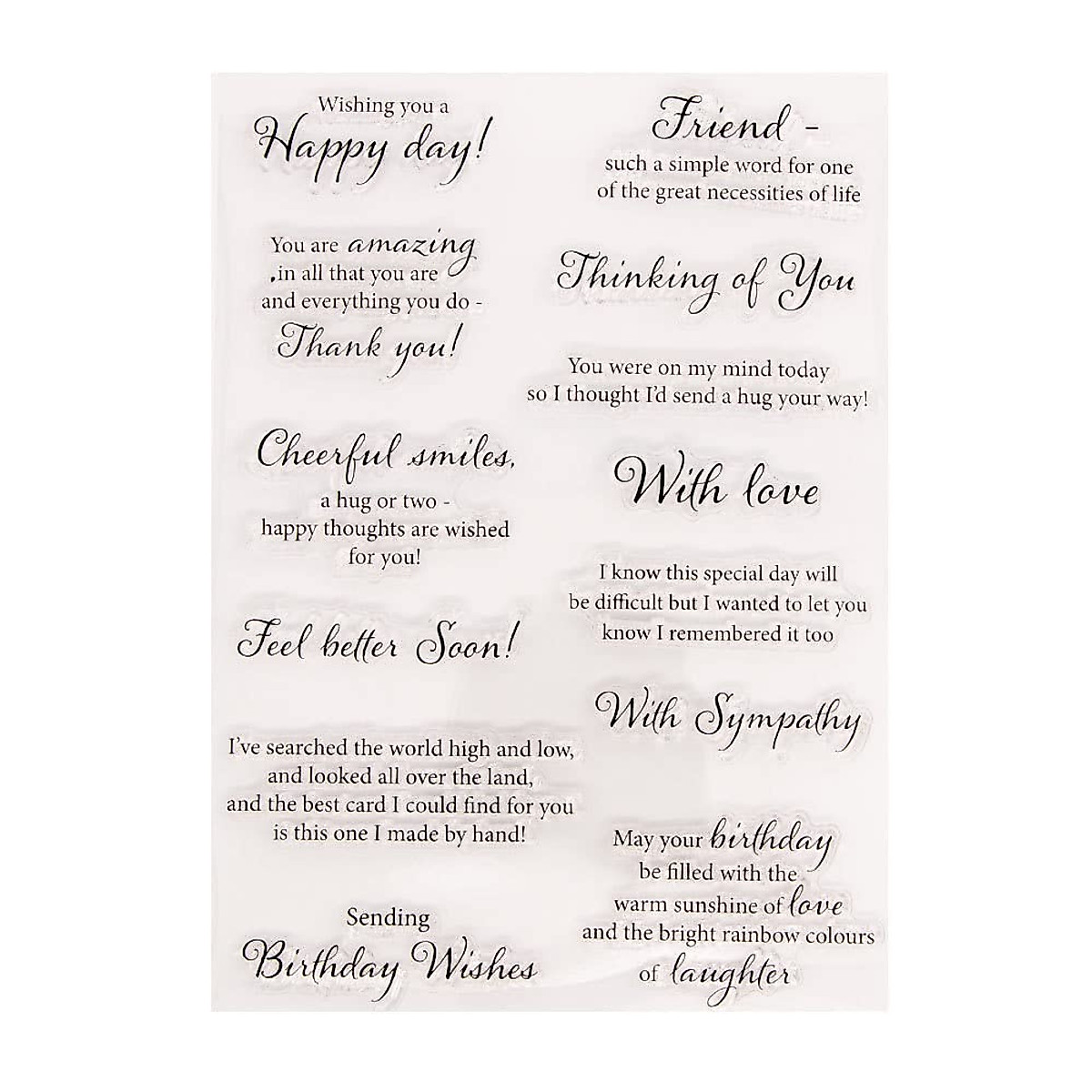 Linda Craft 1pc Wishing You a Happy Day Friend Thinking of You Clear Stamps for Card Making Decoration and DIY Scrapbooking 15x21 cm