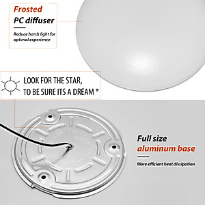Dream lighting 12V Ceiling Light Fixtures RV Camper Interior Dome Ligh Soft White Lighting 3500K Pack of 6