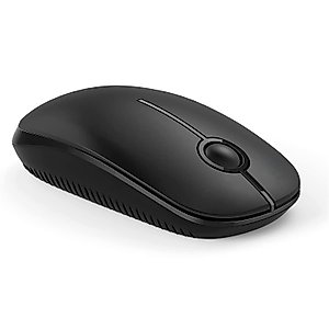 TechGarden 2.4G Slim Wireless Mouse, Silent Cordless Computer Mouse with USB Receiver, Portable Travel Mouse for Laptop Desktop PC Chromebook - Black