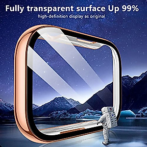 GEAK Compatible with Apple Watch Case 38mm, Apple Watch Screen Protector 38mm, Full Coverage Hard PC Bumper Protective Cover for iWatch SE Series 3/2/1 Women Men 4pack Black/Clear/Rose Gold/Silver