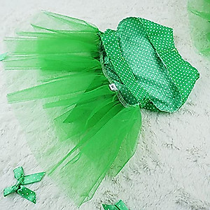 St Patricks Day Dog Costume St Patrick's Day Dog Decorations Supplies Dog Clothes Summer Pet Dresses Irish Day St. Patrick's Day Mardi Gras Dog Tutu Skirt Irish Corgi Dog Clothes