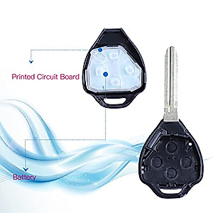 Keyless Entry Remote Control Key Fob Uncut Blade Fit for 2007 2008 2009 2010 Toyota Camry LE FCCID: HYQ12BBY 4D67 Chip 314.4Mhz Set of 2