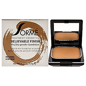 Sorme Cosmetics Believable Finish Powder Foundation in Honey Dusk | Medium to Full Coverage Foundation Powder Makeup | Matte Finish Pressed Powder | Rejuvenating Face Powder