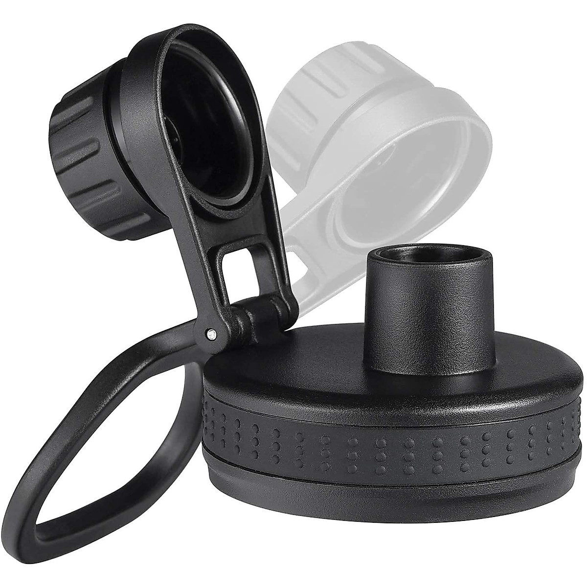 Spout Lid Compatible with Hydro Flask Wide Mouth Water Bottle 12 16 18 20 32 40 oz, Top Replacement Lid with Twist Cap (Black)