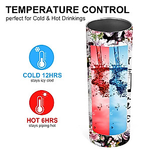 ATHAND Funny Birthday Gifts for Women Girls Friends, My Last F*ck Floral Skull Coffee Tumbler Cups with Lid, Double Wall Insulated Travel Coffee Mug, Gift Ideas for Her (Pack of 1)