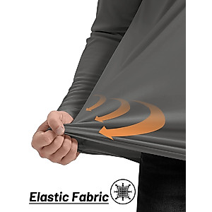 TACVASEN Sun Shirts for Men with Quarter Zip Mens Sun Protective Clothing UPF 50+ Mens Hiking Shirts Rash Guard Long Sleeve Pullover Shirts Dark Grey L