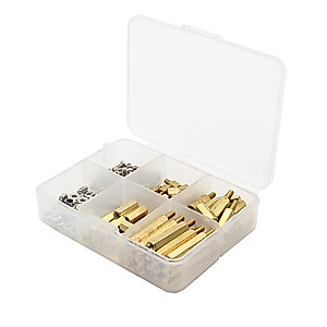 Geekworm for Raspberry Pi Installation Tool 100 Pcs/Lot M2.5 Series Hex Brass Spacer/Standoffs + Nuts + Screws w/Storage Case for Raspberry Pi 5/4B/3B+/3B/3A+/Zero W/2W Accessories Kit