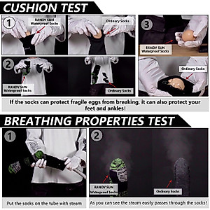 RANDY SUN Waterproof Breathable Skiing Socks, Women's Soft Fishing Golf Cycling Running Trekking Athletics Socks Hexagon Patterned,Machine Wash,1 Pair-Grey-Knee High Socks,XS