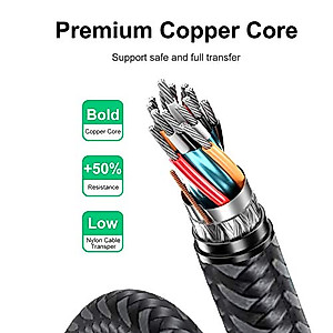 FXAVA USB to USB Cable, USB to USB Nylon Braided USB Male to Male for with Hard Drive Enclosures, DVD Player, Laptop Cool - 2FT