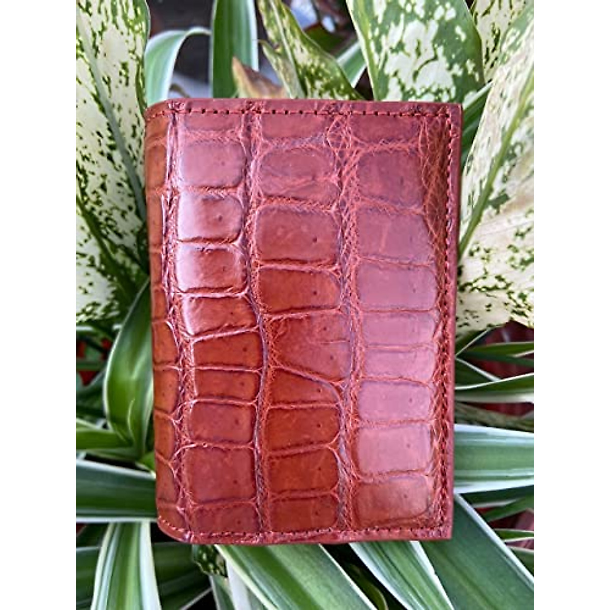Double side Brown Crocodile Alligator leather skin Credit Cardholder, leather credit cardcase, leather creditcard cover