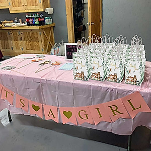 HEETON 24pcs Woodland Gift Bags Woodland Baby Shower Party Supplies Decorations Fox Gift Bags with Handles Bulk, Paper Bags, Shopping Bags,Retail Bags, Party Bags