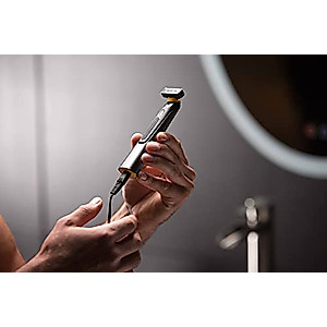 MicroTouch SOLO Titanium, Rechargeable Beard & Body Razor that Trims, Edges, Shaves, and Grooms