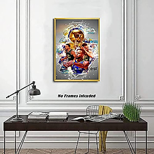 Stephen Curry Canvas Poster, Success Poster Champion Wall Art, Inspirational Basketball Poster for Man Cave Boys Room Office Decor, Golden State Warriors, Stephen Curry Art Print, 16"x24" - Unframed