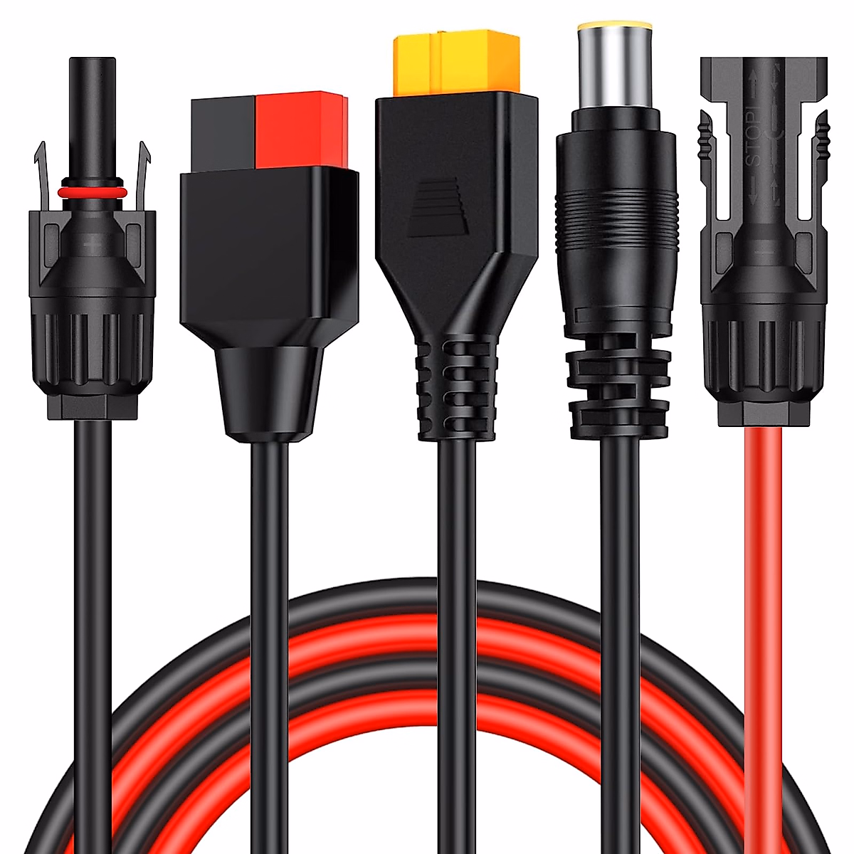 3-in-1 (XT60, DC7909, Anderson) Adapter Extension Cable, 10FT 12AWG Compatible with Anderson DC 8mm Adapter XT60 Connector for Outdoor Portable Solar Panel & Portable Power Station (12AWG 10FT)