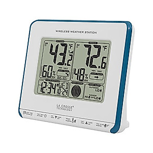 La Crosse Technology 308-1711BL Wireless Weather Station with Heat Index and Dew Point,Teal Blue/White