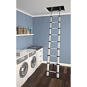 COSCO SmartClose Telescoping Aluminum Ladder with top Cap (300-lb Capacity, 12.5 ft. Ladder with 16 Ft. Max Reach)