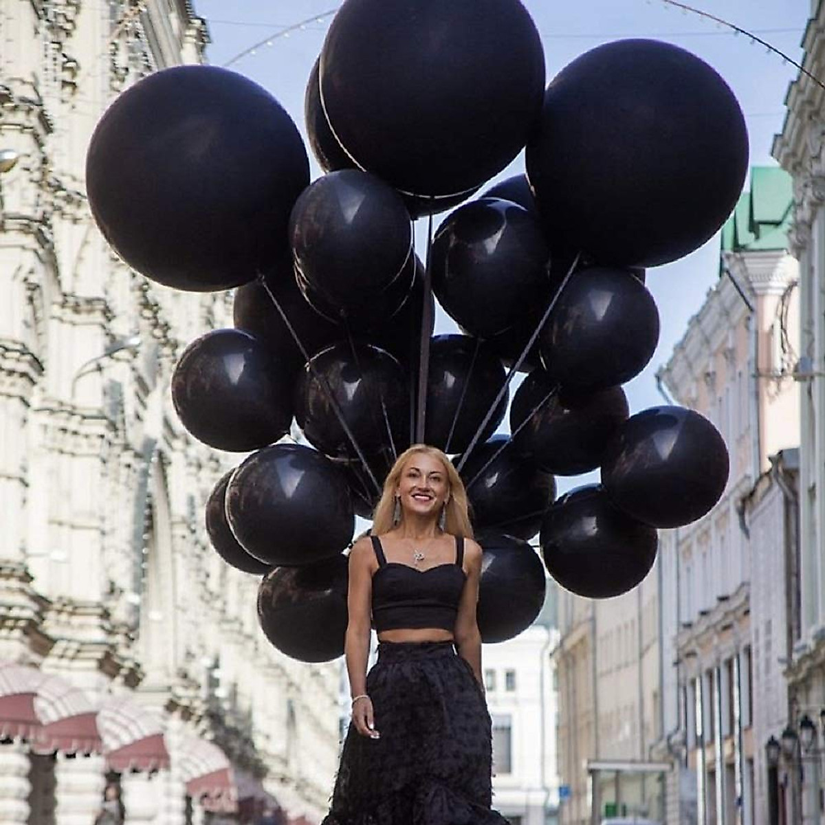 36 Inch Latex Round Black Balloons(Premium Helium Quality),Giant Balloons for Photo Shoot/Birthday/WeddingParty/Festivals/Event Decorations (6pcs Black)