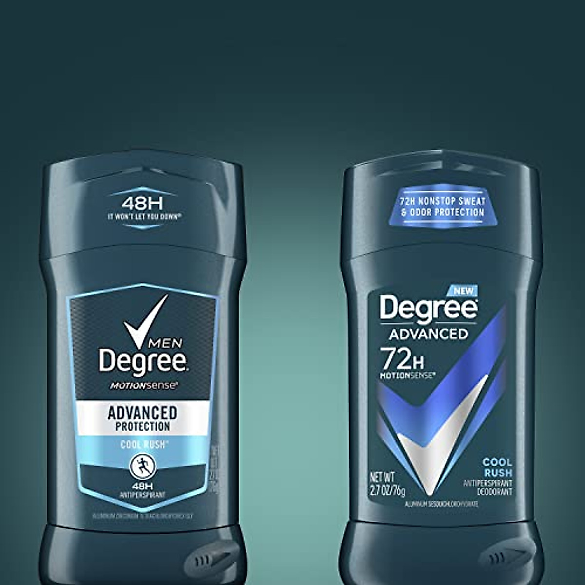 Degree Men Advanced Protection Antiperspirant Deodorant Cool Rush 4 count 72-Hour Sweat and Odor Protection Antiperspirant For Men With MotionSense Technology 2.7 oz