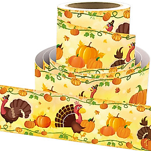 Thanksgiving Turkey Bulletin Board Border Fall Pumpkin Borders for Classroom Decoration 36Ft