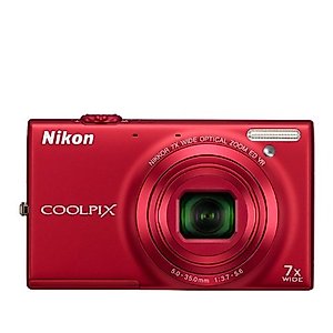 Nikon COOLPIX S6100 16 MP Digital Camera with 7x NIKKOR Wide-Angle Optical Zoom Lens and 3-Inch Touch-Panel LCD (Red)