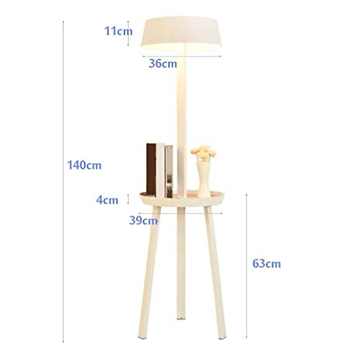 TANGIST Nordic Floor Lamp Iron Floor Lamp Indoor Lighting with Shelf Standing Lamp Antique Suitable for Living Room Bedroom - Foot Switch Modern Style Home Decoration