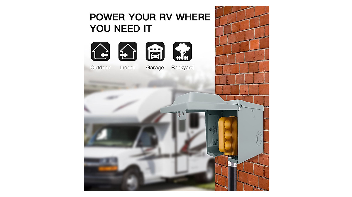 High-Quality 30 Amp RV Power Outlet Box - Weatherproof & Lockable