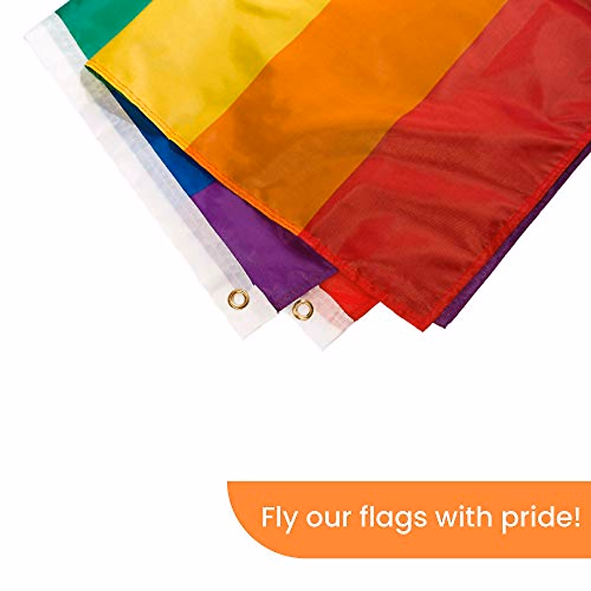 Sapphere Sunset Lesbian Pride Flag - Large 3x5FT, Double Sided Print, Waterproof, Sleeve and Metal Grommets, Vibrant Orange and Magenta Colors