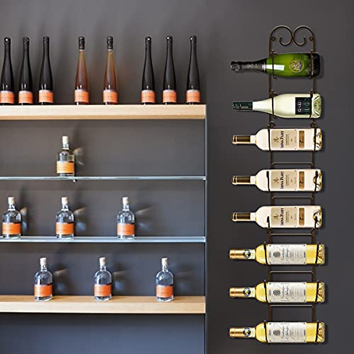 Wall Mount Metal Wire Towel Storage Shelf Organizer Rack Holder with 9 Compartments, Shelves for Bathroom Towels Towel Rack Holder Wall Mount Towel Holder Towel Rack Towel Rack Organizer Brown