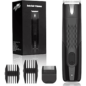 Groin Hair Trimmer for Men,Electric Ball Trimmer/Shaver with Led Light,Replaceable Ceramic Blade Heads,PX7 Waterproof Grooming Kit,1.5Hours Runtime