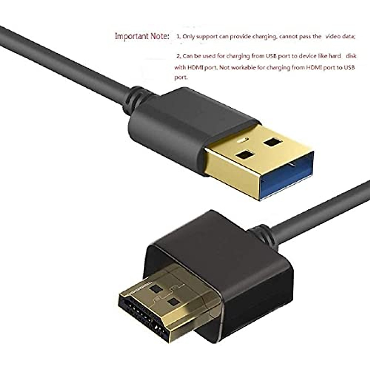 USB to HDMI Cable, Ankky USB 2.0 Male to HDMI Male Charger Cable Splitter Adapter - 0.5M/1.64ft