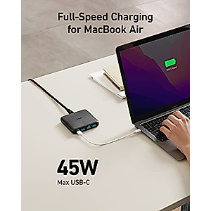 Anker 65W 4 Port PIQ 3.0 & GaN Fast Charger Adapter, PowerPort Atom III Slim Wall Charger with a 45W USB C Port, for MacBook, USB C Laptops, iPad Pro, iPhone, Galaxy, Pixel and More